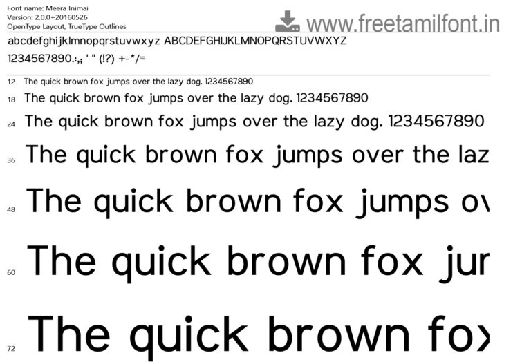 Meera Inimai Tamil Font Free Download