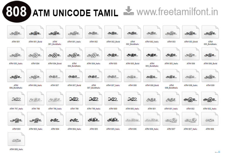 ATM Unicode Tamil 808 Fonts Zip Free Download
