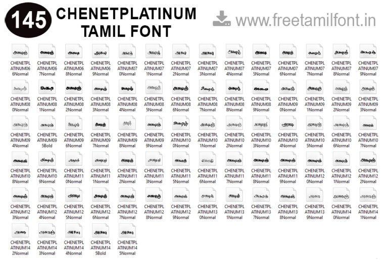 CHENET PLATINUM 145 Tamil Font Zip Free Download
