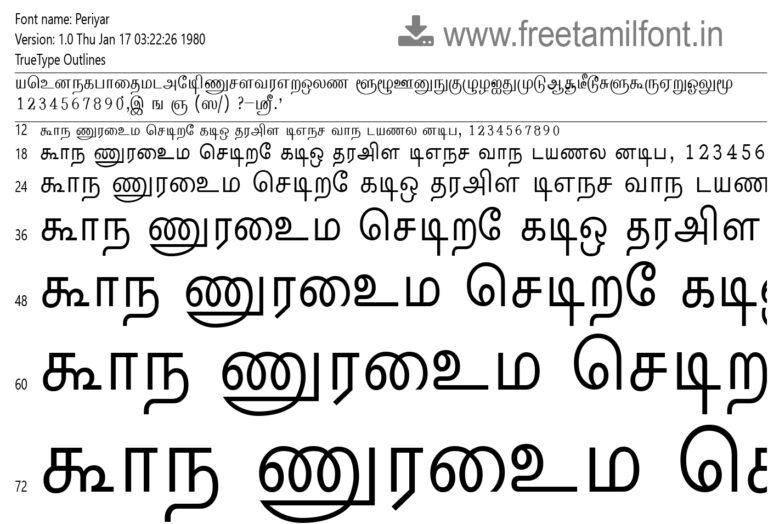Periyar Normal Tamil Font Free Download