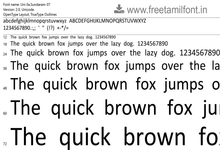 Uni Ila.Sundaram-07 Tamil Font Free Download